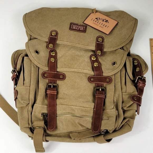 EuroSport | Bags | Eurosport Canvas Wwii Retro Backpack | Poshmark
